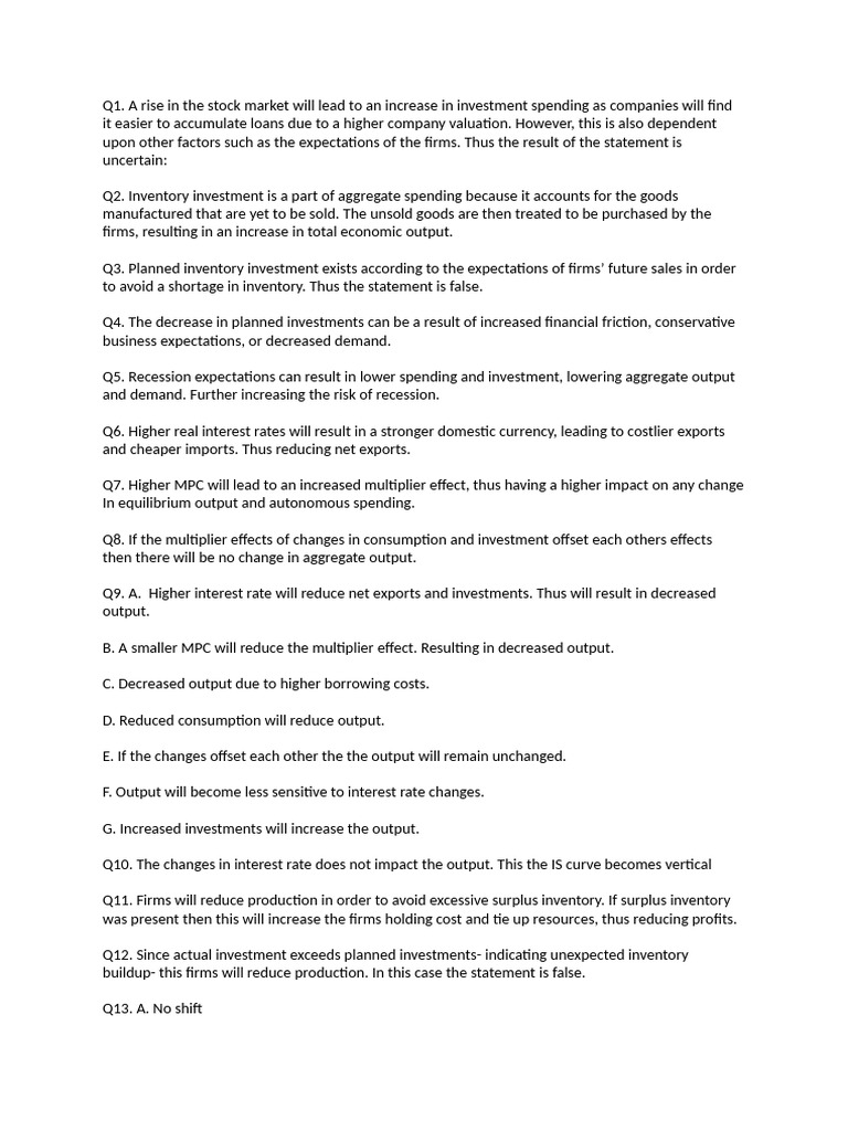 Monetary Assignment 3 - Annus Bin Najeeb 25095 | PDF | Fiscal Multiplier | Investing