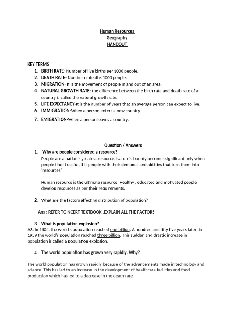 Human Resources -Handout (2) (1) | PDF | Birth Rate | Economies