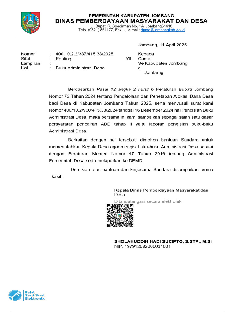 Buku Administrasi Desa | PDF