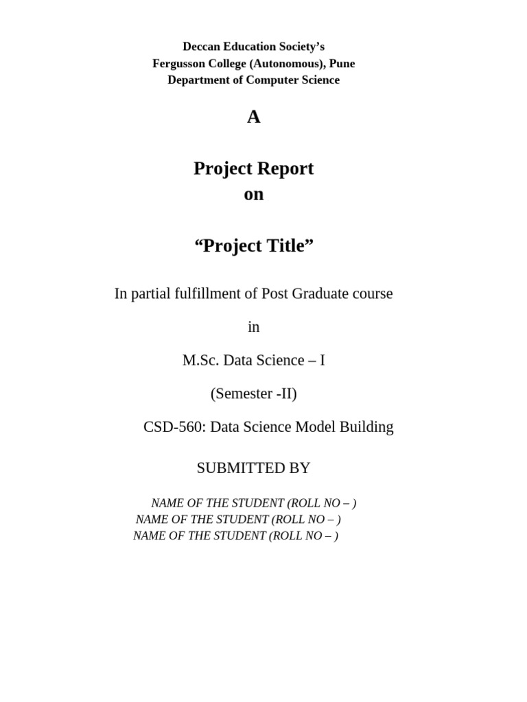 Project Report Format Sem2 | PDF | Data Science | Data