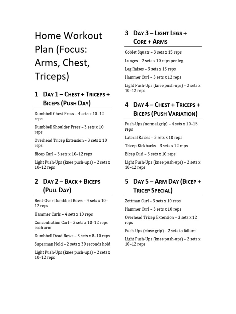 Home Workout Plan | PDF