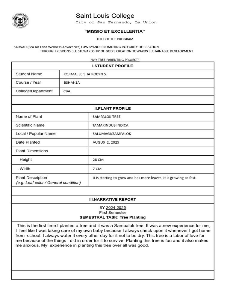 My Tree Parenting: Sampalok Growth Report | PDF | Branches Of Botany ...