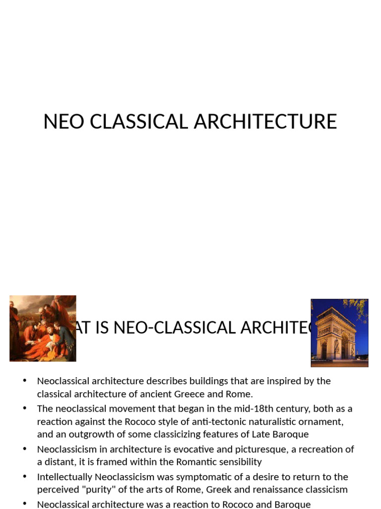 A-Neo Classical Architecture | PDF | Baroque | Architectural Design