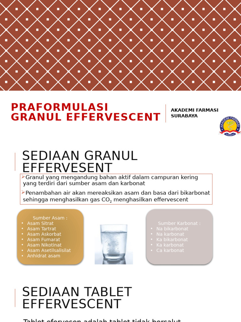 Praformulasi Granul Effervescent | PDF