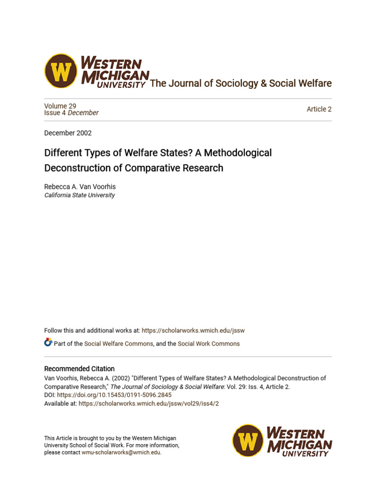 Different Types of Welfare States - A Methodological Deconstructio ...