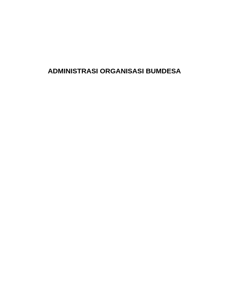 Administrasi BUMDESA: Panduan Lengkap | PDF