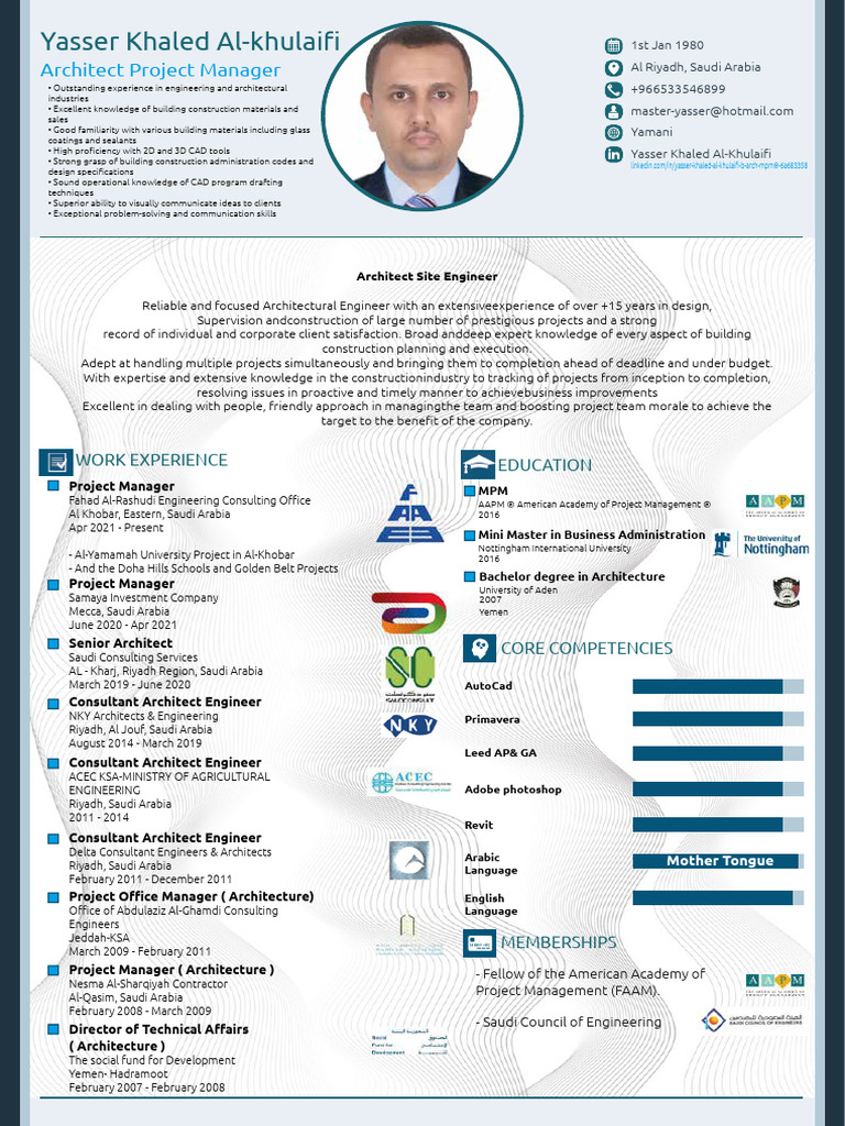 Eng. Yasser Khalid Al-khulaifi Resume | PDF | Arabian Peninsula | Riyadh