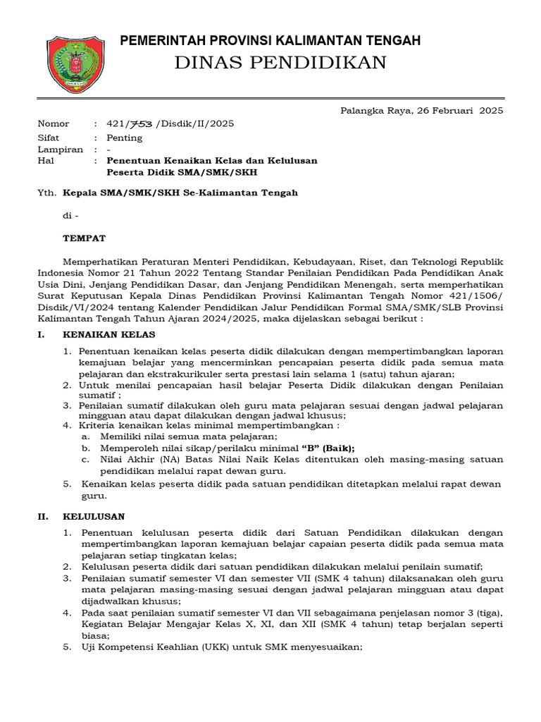 Se Penentuan Kenaikan Kelas Dan Kelulusan Peserta Didik | PDF