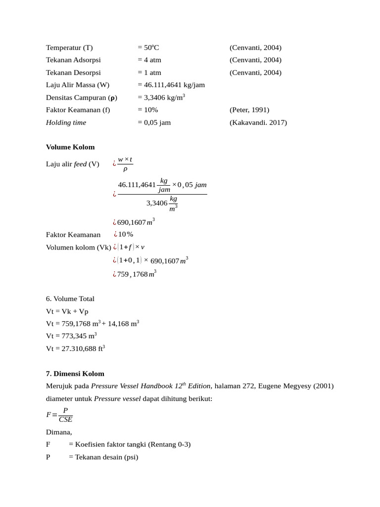 Perhitungan Adsorber | PDF
