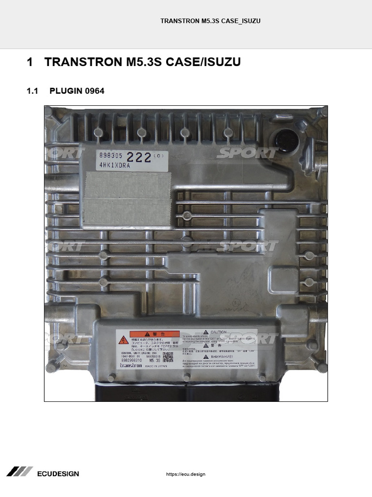 Transtron m5.3s Case Isuzu | PDF | Color