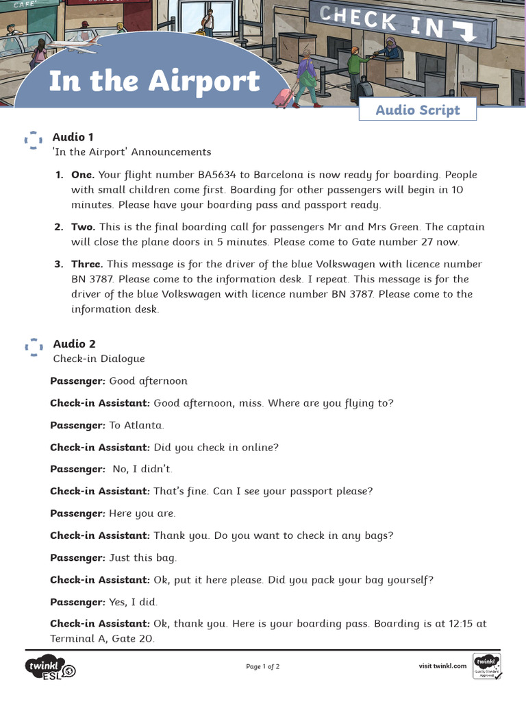 A Day in the News Audio Scripts | PDF | Flight Attendant | Airlines