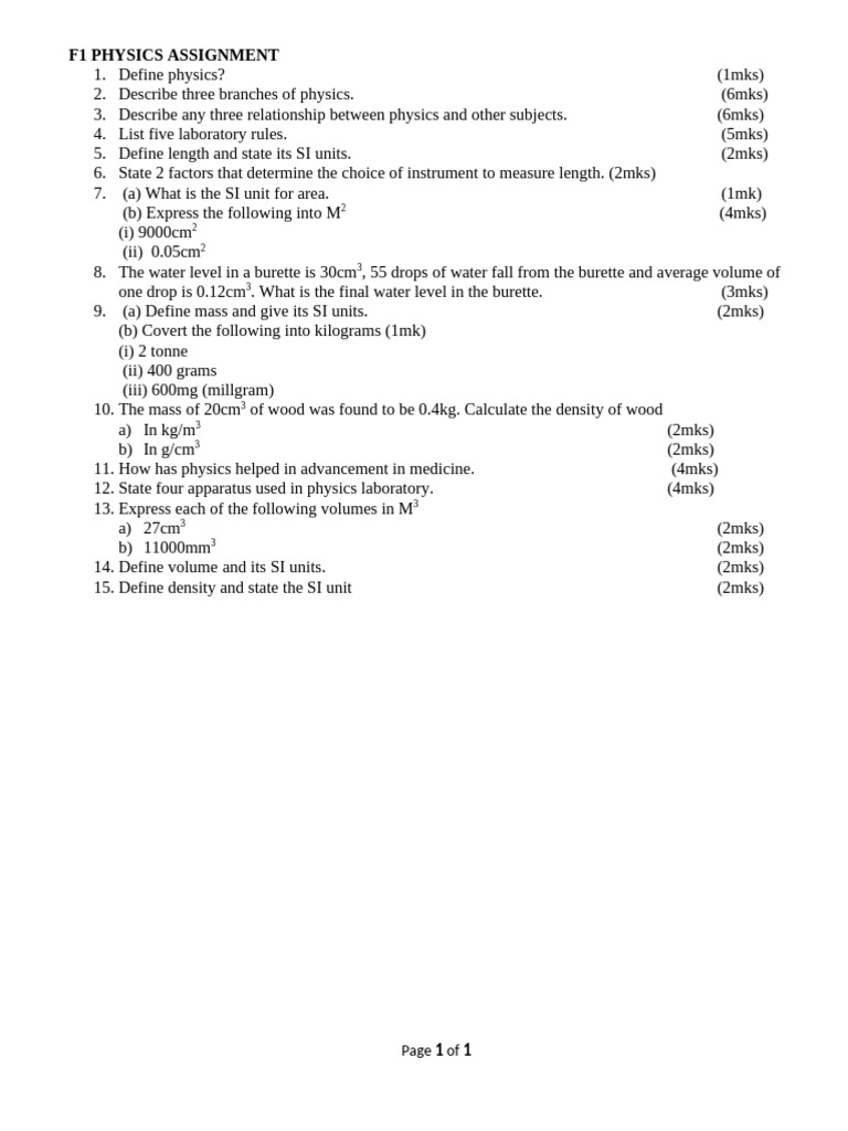 F1 Physics Assignment | PDF