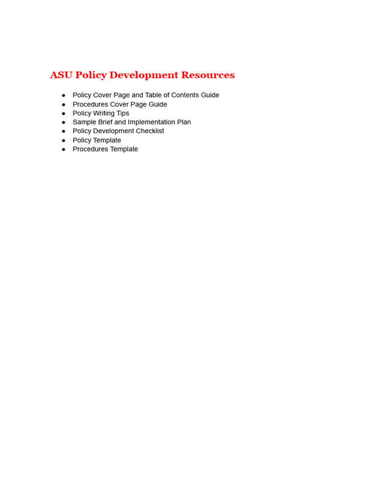 Policy Development Guide Templates | PDF | Policy | Scope (Computer ...