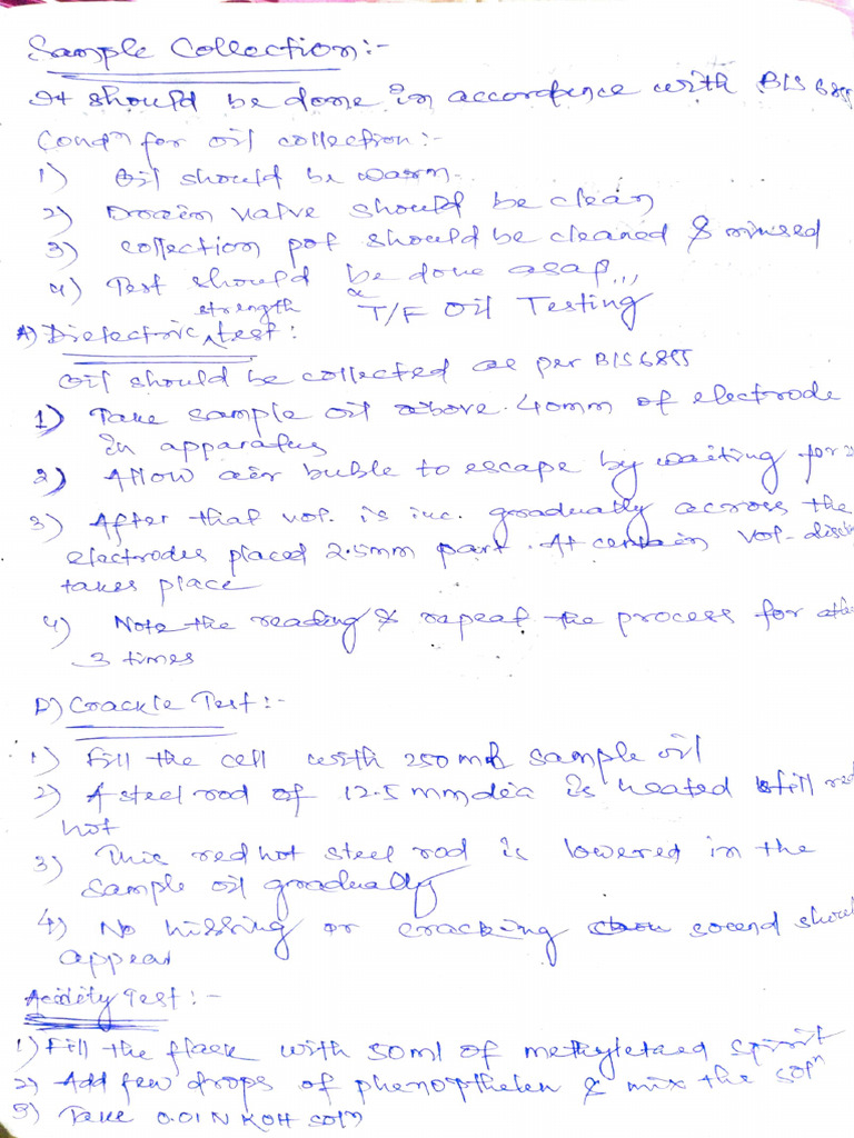 TF Oil Test | PDF