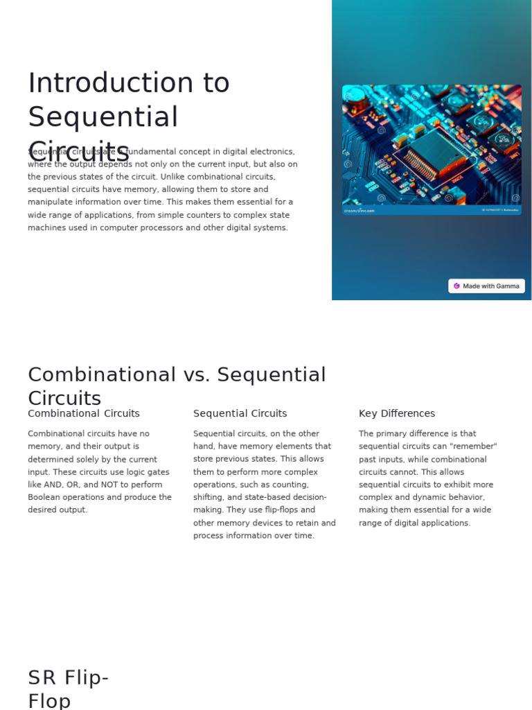 Introduction To Sequential Circuits | PDF | Digital Electronics | Electronic Circuits