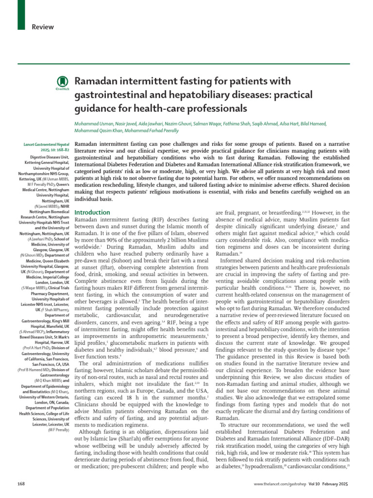 Ramadan Fasting Guidance for GI Patients | PDF | Cirrhosis | Hepatitis