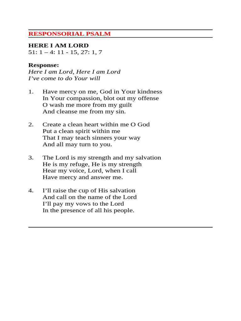 Responsorial Psalm | PDF