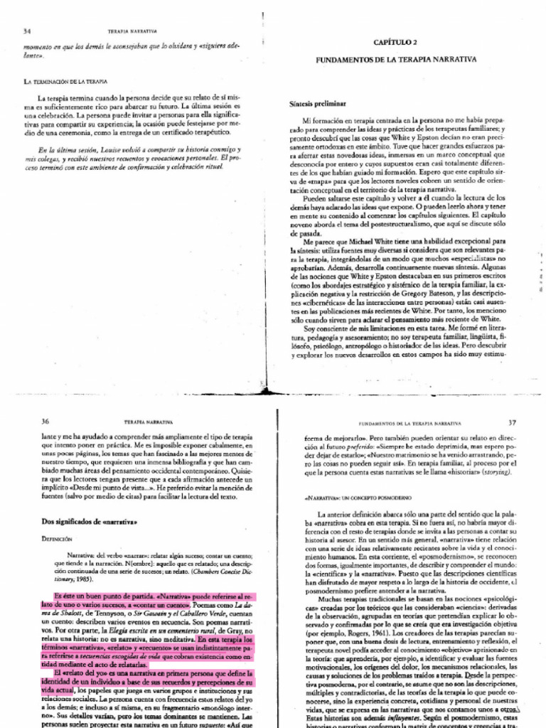 Payne - Fundamentos de La Terapia Narrativa | PDF | Experiencia | Verdad