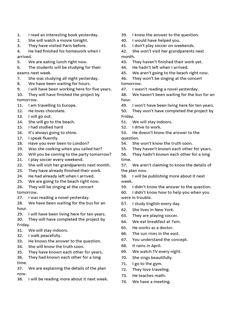 Identification of Tenses | PDF