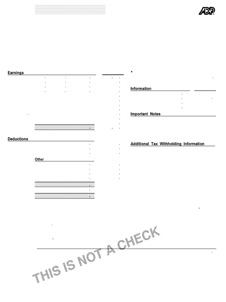 Earnings Statement: Non-Negotiable | PDF | Payroll | Payroll Tax