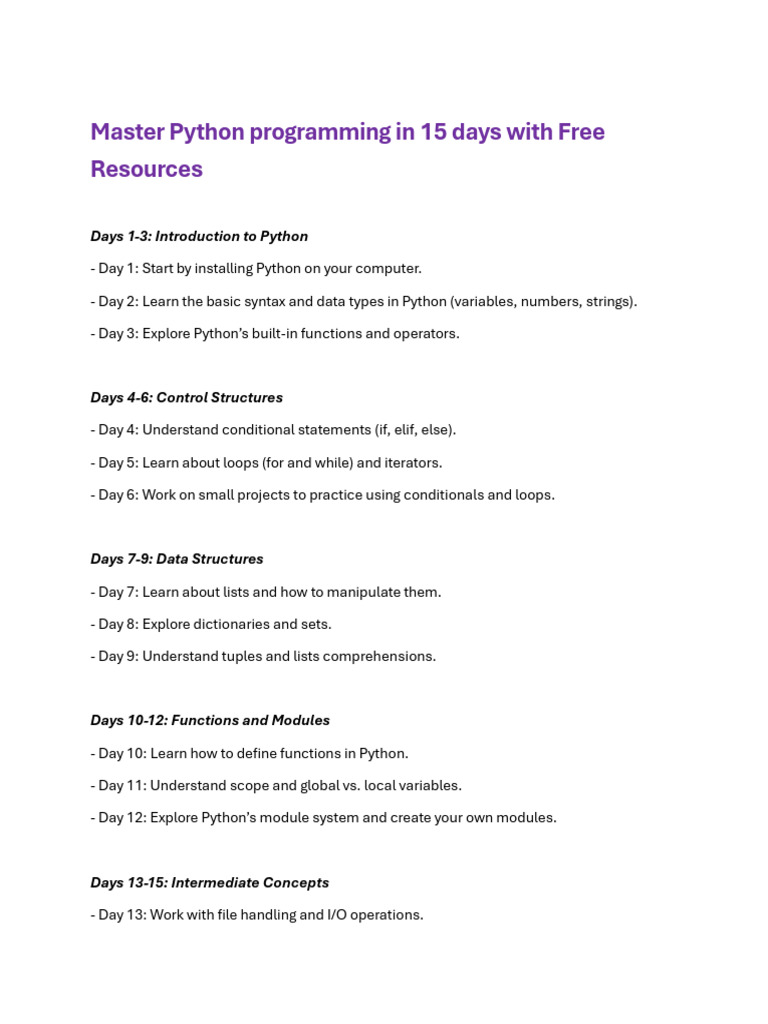 Master Python With Free Courses | PDF