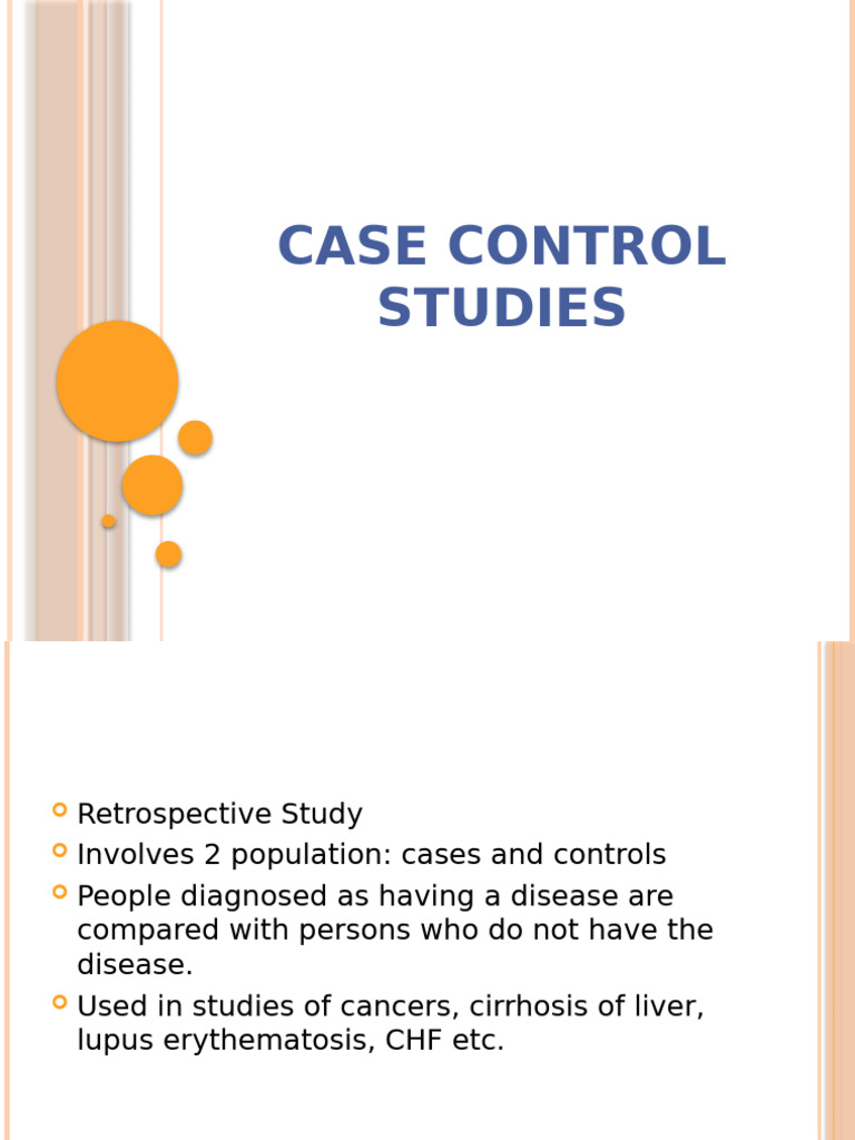 Case Control Studies: Design and Analysis | PDF | Medical Specialties | Diseases And Disorders