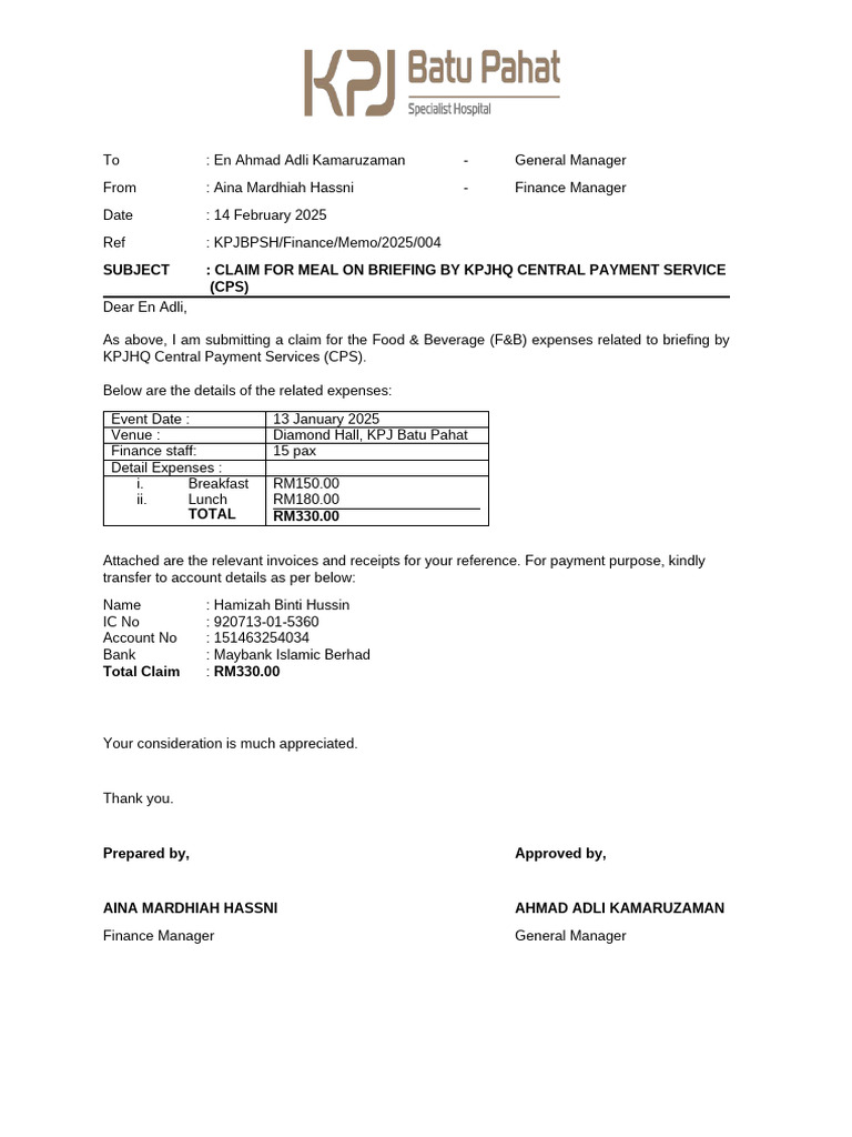 Memo Claim CPS Briefing | PDF