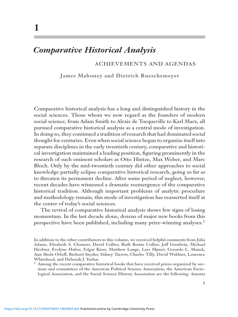 Comparative Historical Analysis | PDF | Social Sciences | Causality