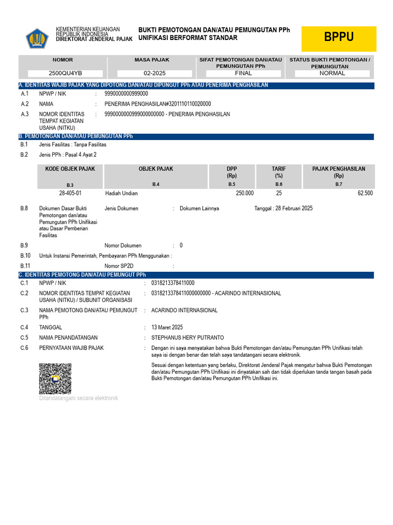 Muhammad Adrian Syah, Feb 2025 - Bukti PTG PPH Final - Giveaway | PDF