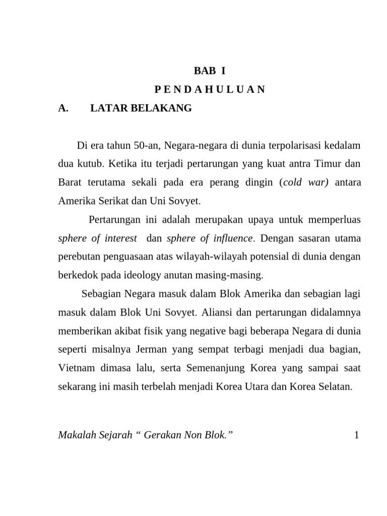 Makalah Sejarah Gerakan Non Blok | PDF