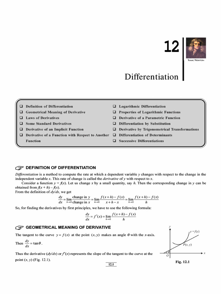 Differentiation Nda Notes Aadt 12th | PDF
