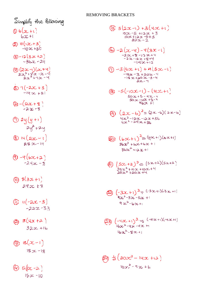 Removing Brackets | PDF