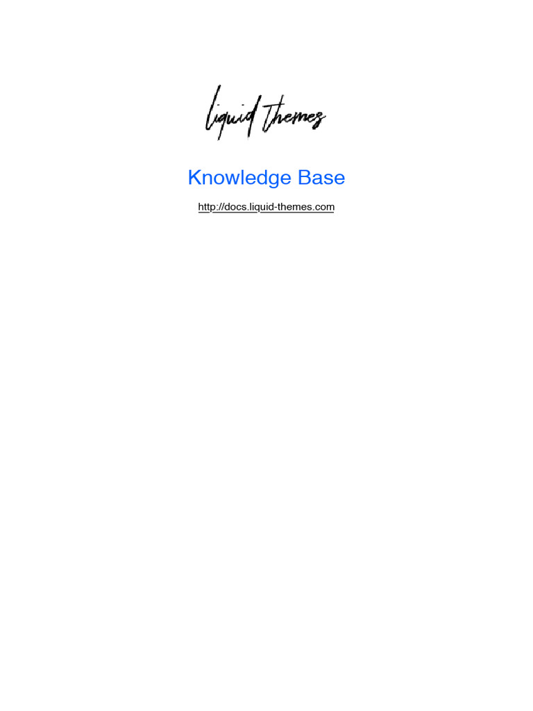 Liquid Themes Knowledge Base Guide | PDF