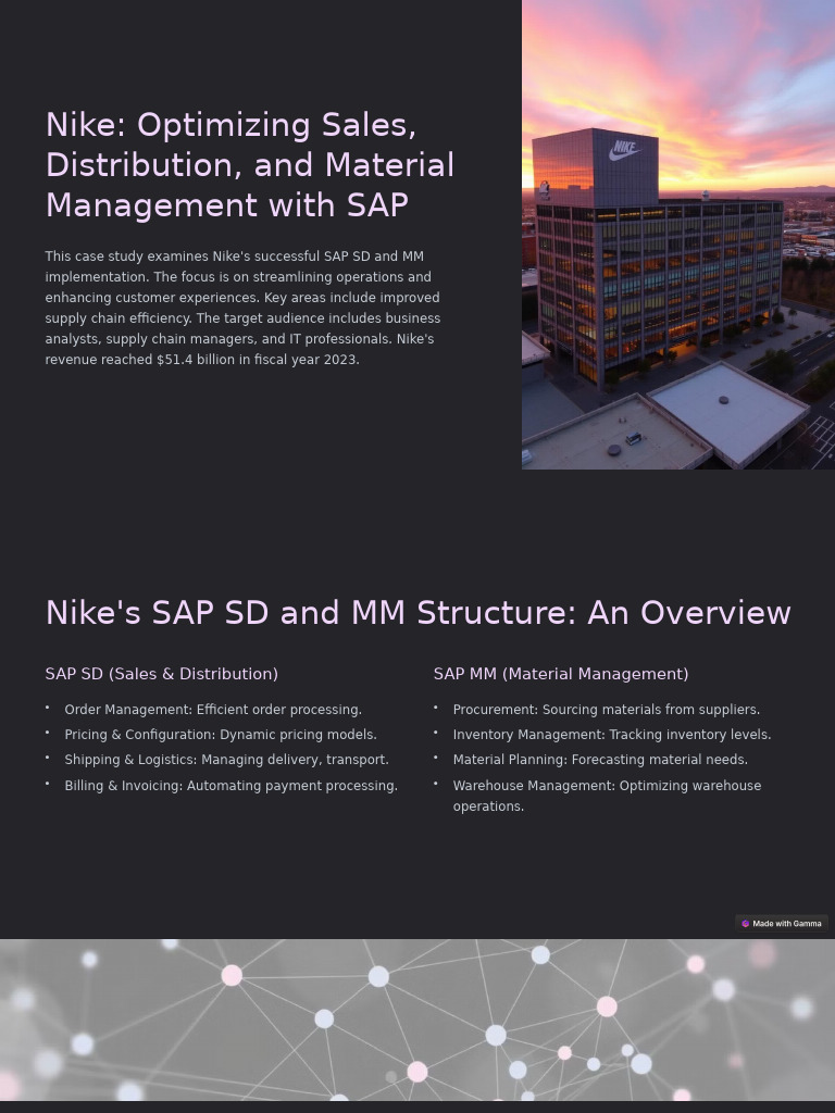 Nike Optimizing Sales Distribution and Material Management With SAP ...