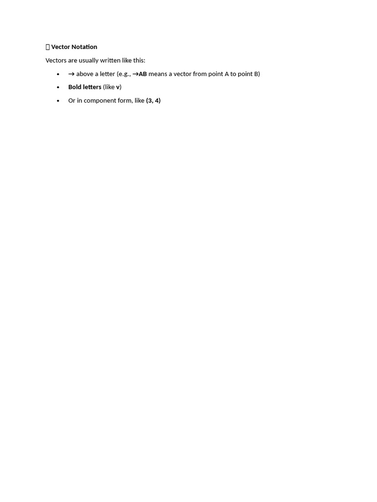? Vector Notation | PDF