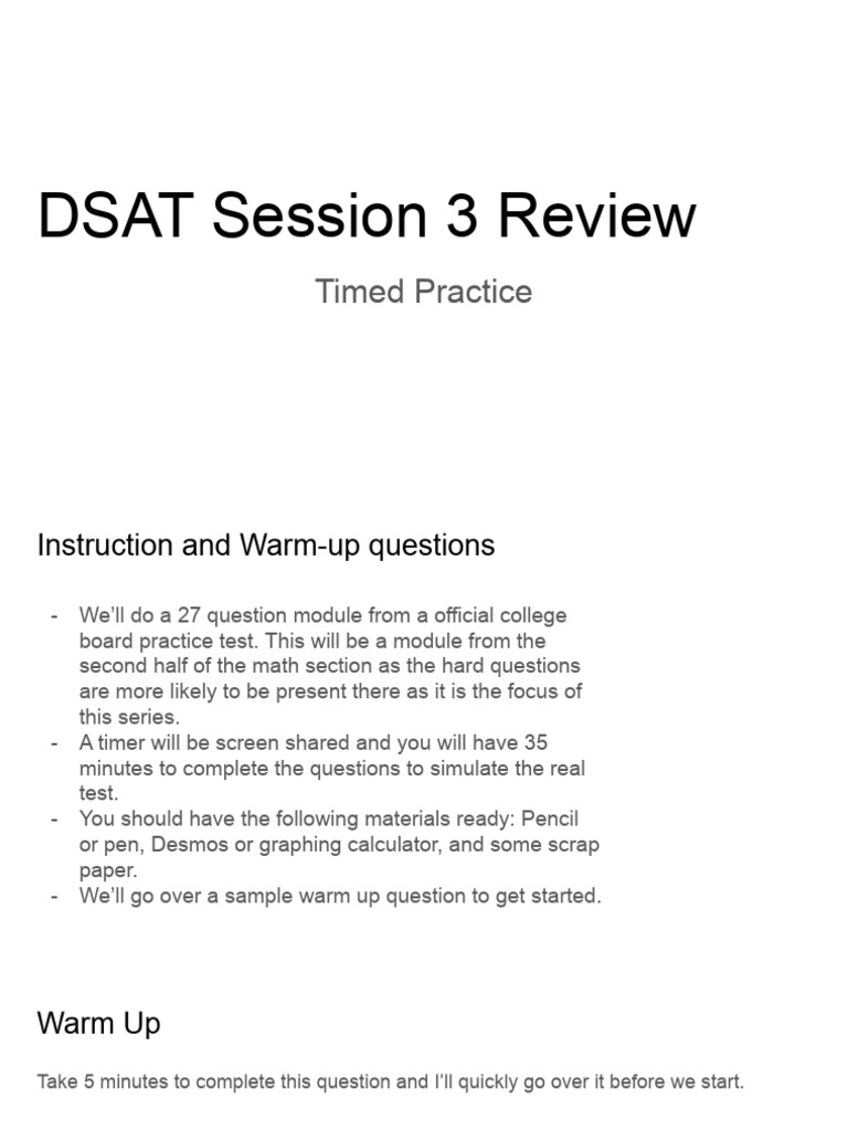DSAT Session 3 Review | PDF