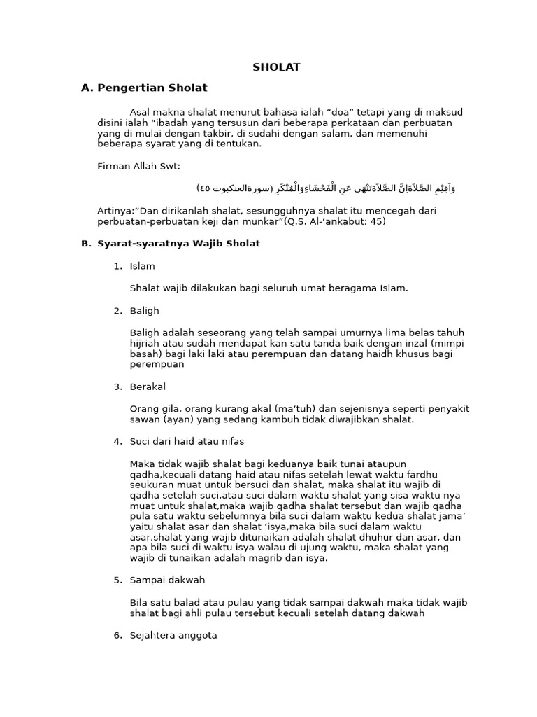Bacaan dan Gerakan Sholat Tuma'ninah | PDF