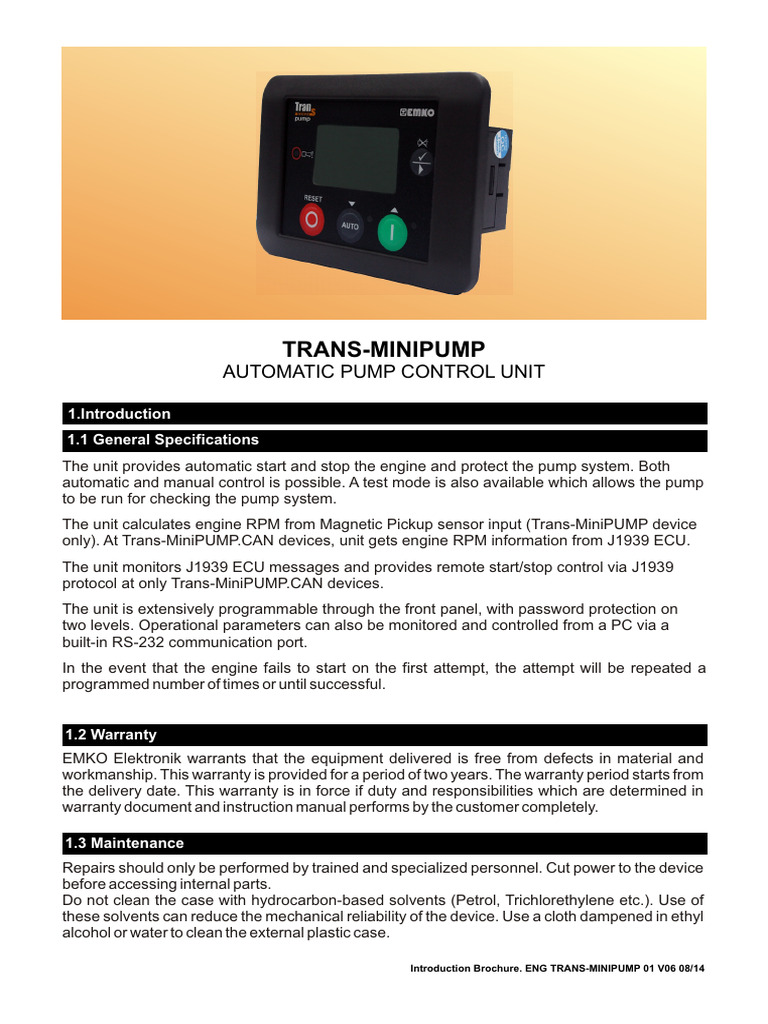Trans-Minipump Eng Short v06 | PDF | Electrical Connector | Switch