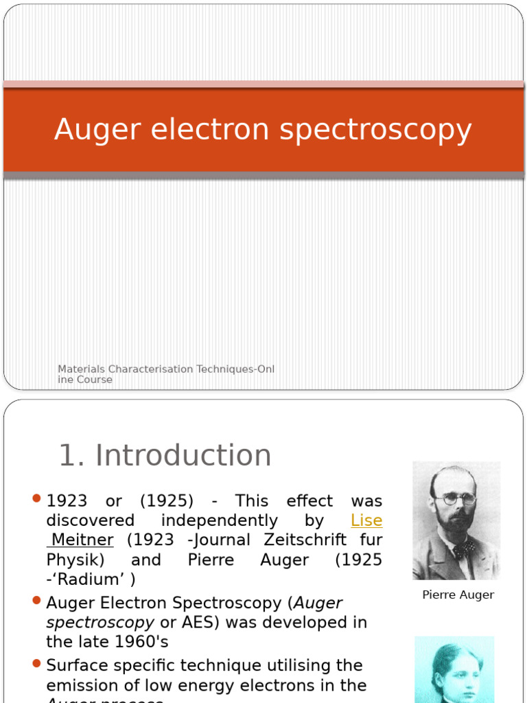 Auger Electron Spectroscopy Overview | PDF | Energy Level | Electron
