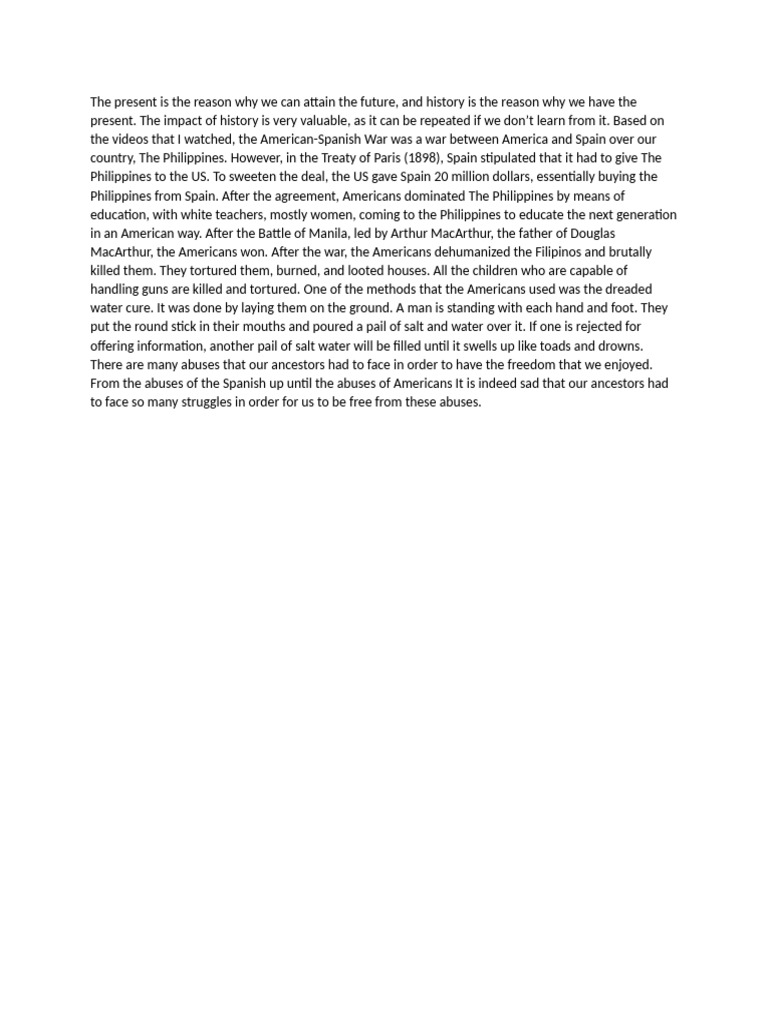 Reflection Paper in RPH (American Abuses) | PDF