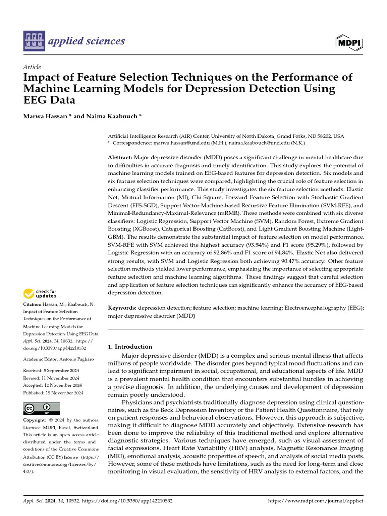 Impact of Feature Selection Techniques On The Performance of Machine Learning Models For ...