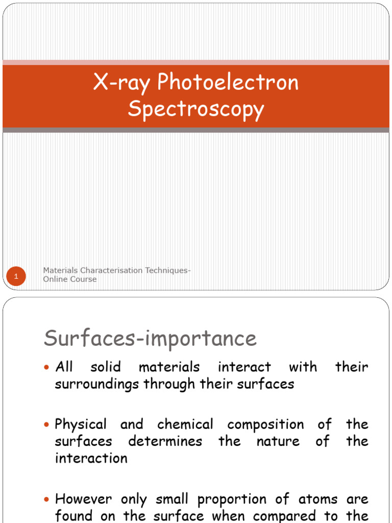 XPS | PDF | X Ray Photoelectron Spectroscopy | Photoelectric Effect