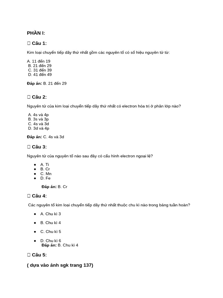 Câu hỏi nhận biết trong sgk | PDF