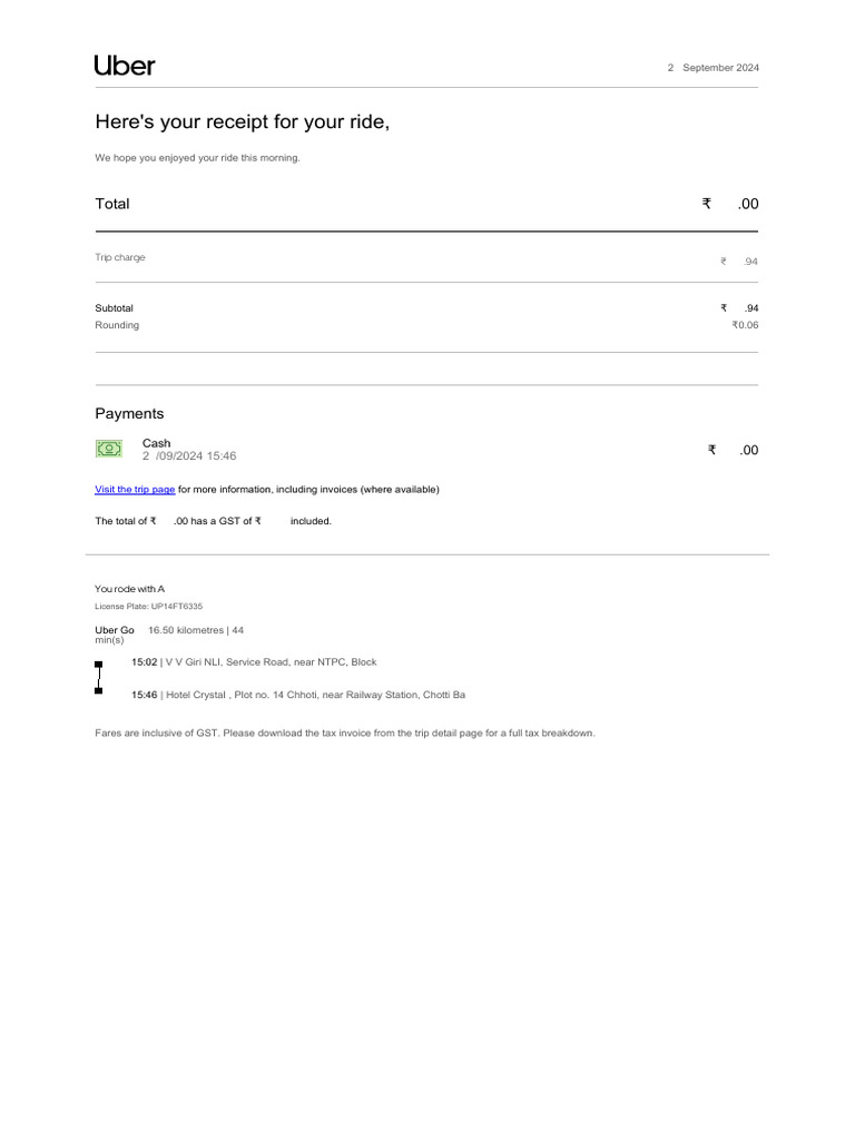 Receipt - 27sep2024 - 154622 Uber | PDF