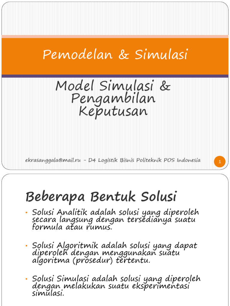 04. Pemodelan & Simulasi - Model Simulasi & Pengambilan Keputusan | PDF