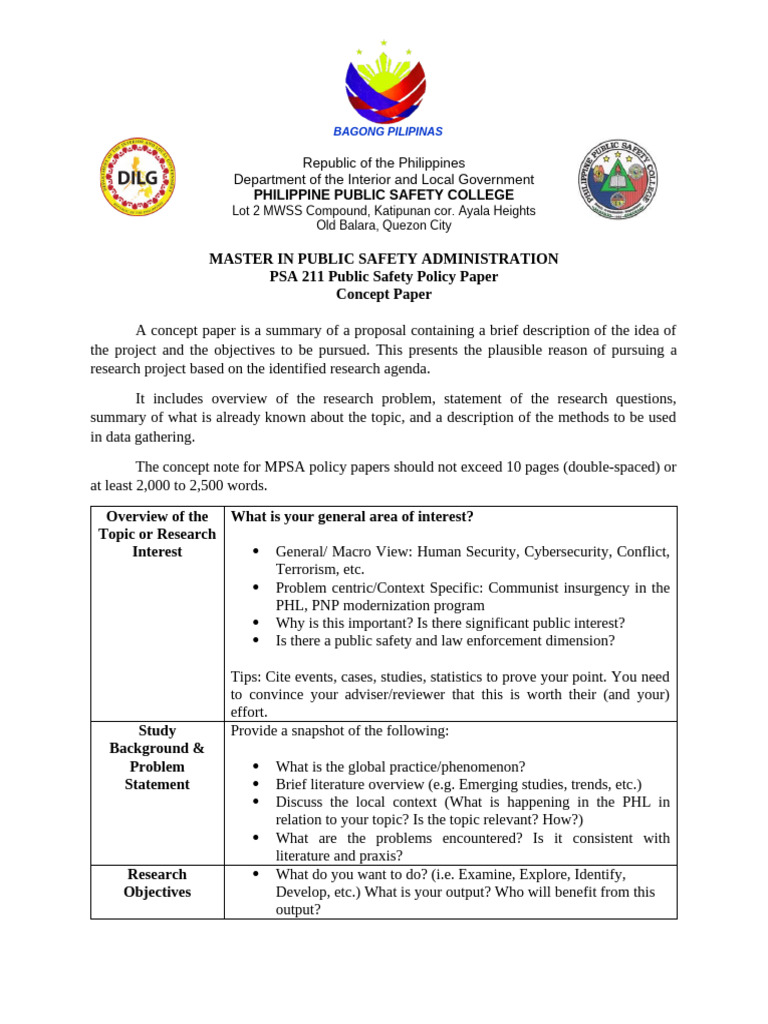 Concept Paper Template | PDF | Methodology | Science
