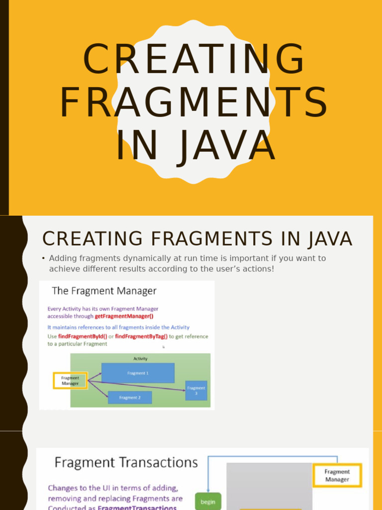 17. Fragments creation in java | PDF