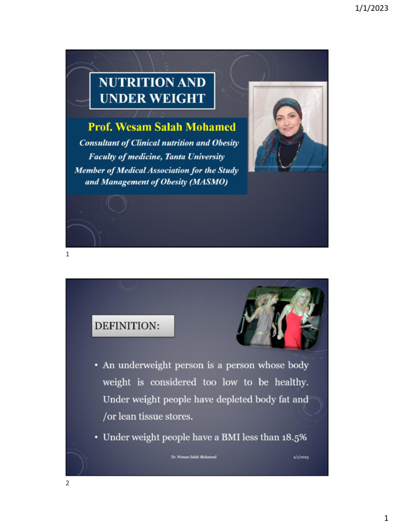 Dr. Wesam under weight المحاضرة السادسة | PDF