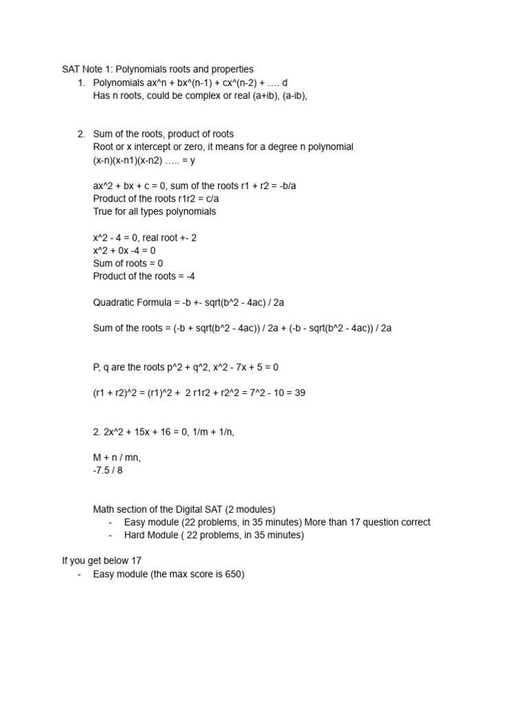 Polynomial SAT Lesson 1 | PDF