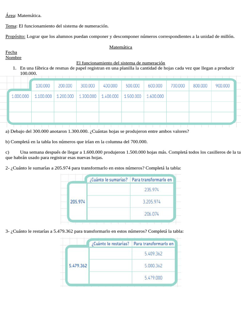 CLASE N 2 MATEMÁTICA 6TO | PDF | Matemáticas